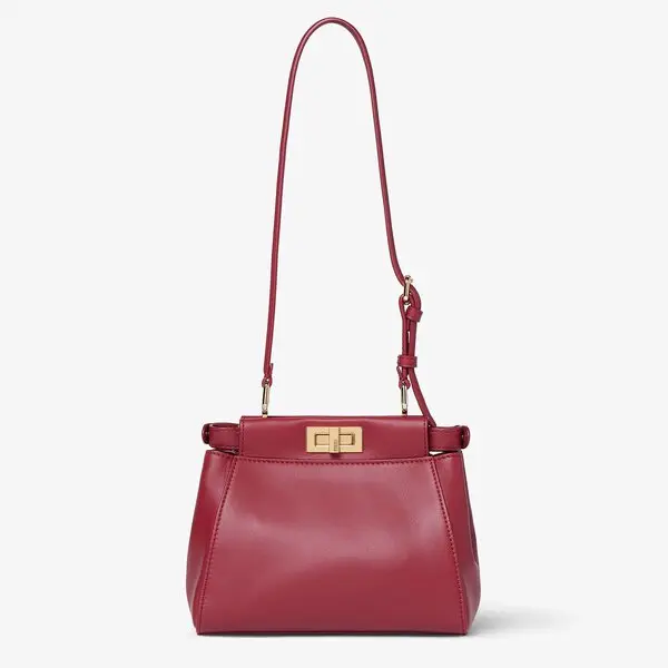 Fendi My Peekaboo® Xs Dark Red Leather Bag